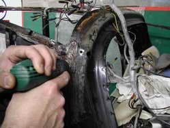 Préparation du châssis sablage